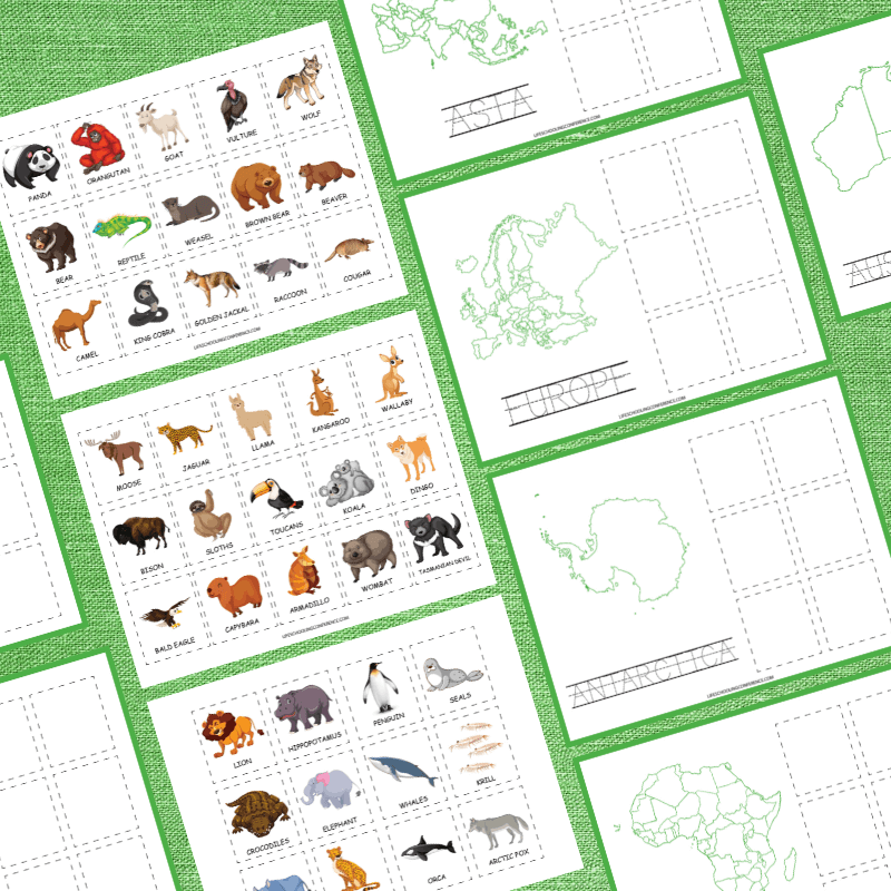 Continents And Animals